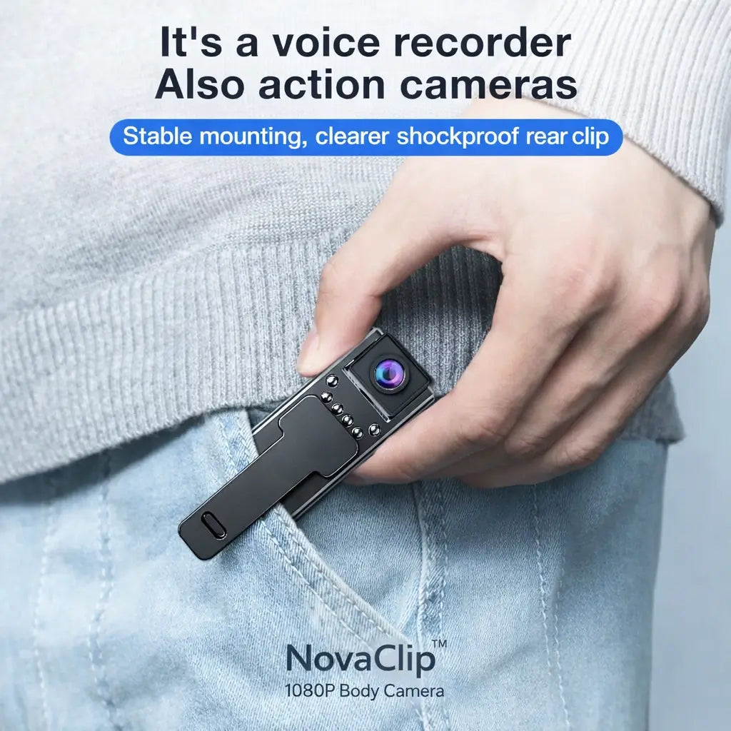Mini 1080P HD Body Camera with Night Vision & 180° Rotating Lens